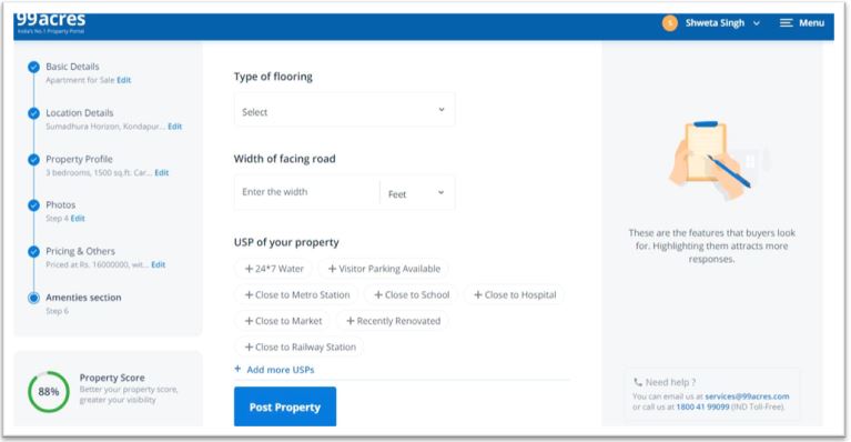 Step-by-step guide to post your property on 99acres
