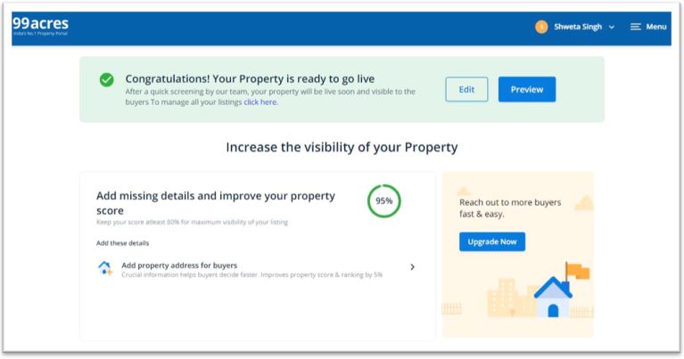 Step-by-step guide to post your property on 99acres