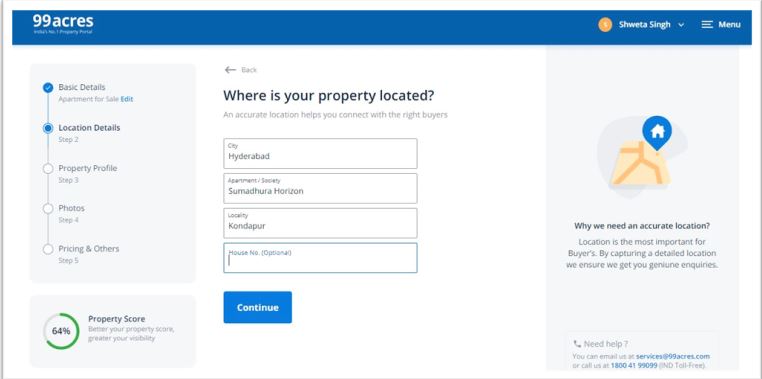 Step-by-step guide to post your property on 99acres