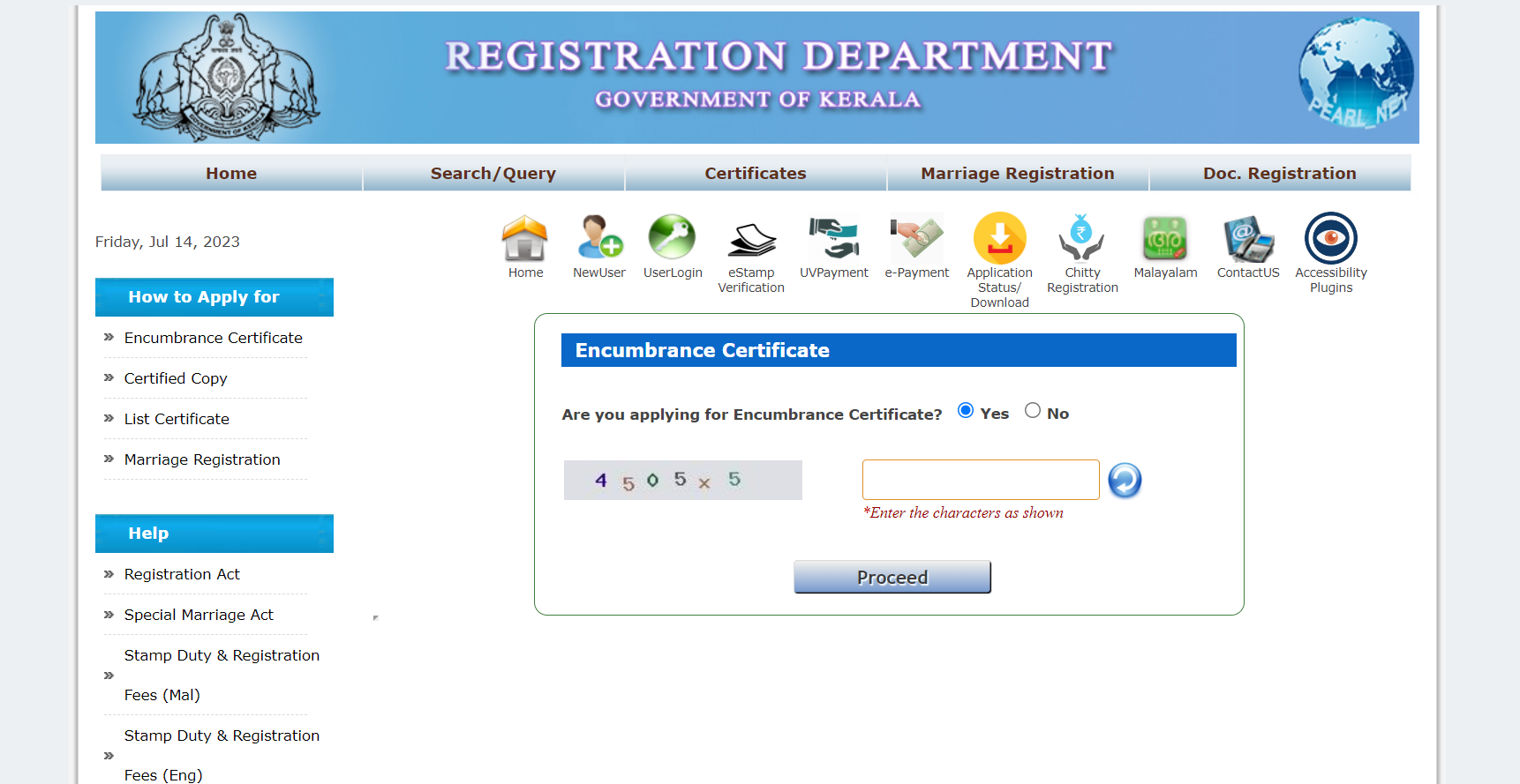 Kerala Registration Department Online (2023): View EC, Pay Stamp Duty