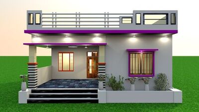 Front Elevation Single Floor House