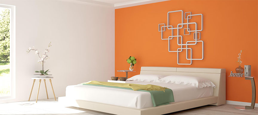 25+ Orange Two-Colour Combination for Bedroom Walls: Latest Designs for ...