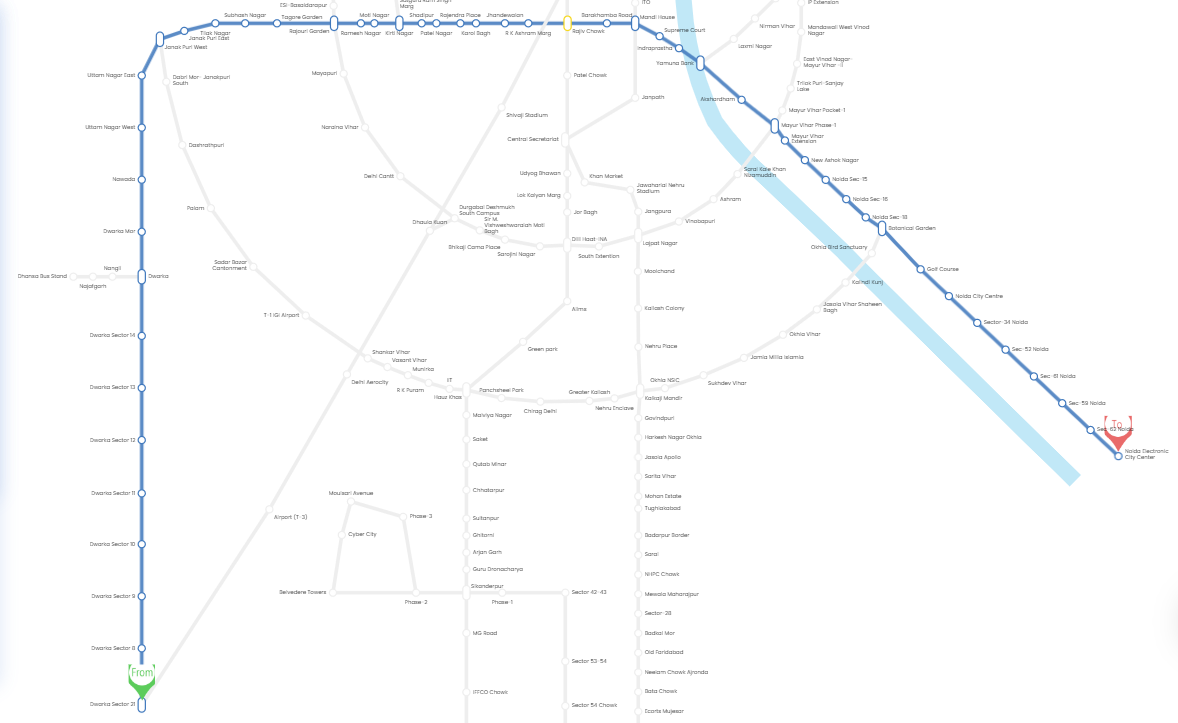 Blue Line Metro Stations