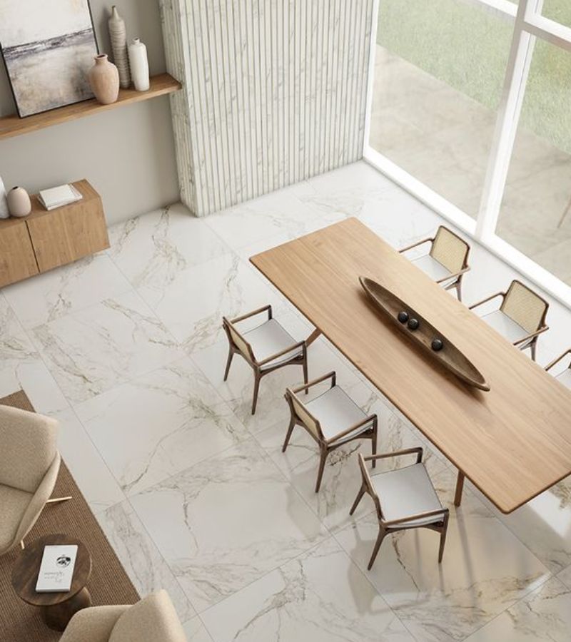 40+ White Floor Tiles for Your Living Room, Bathroom