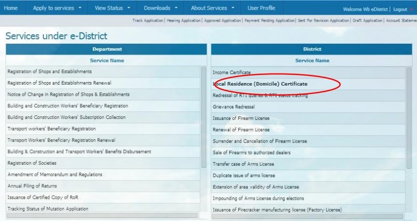WB E-district: Login, application status, certificate download & more