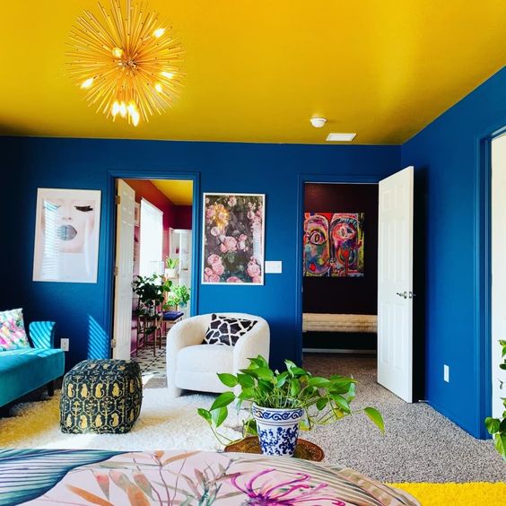 Blue And Yellow Living Room Walls | Baci Living Room