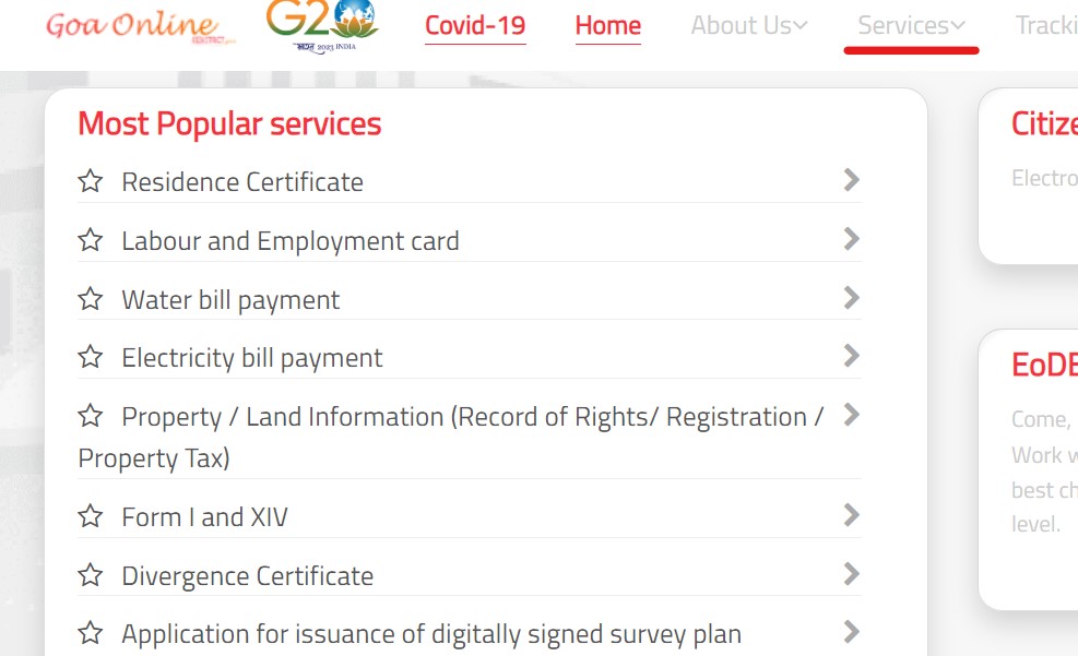 Goa online portal: Login Process, Services Offered, Apply & Download ...